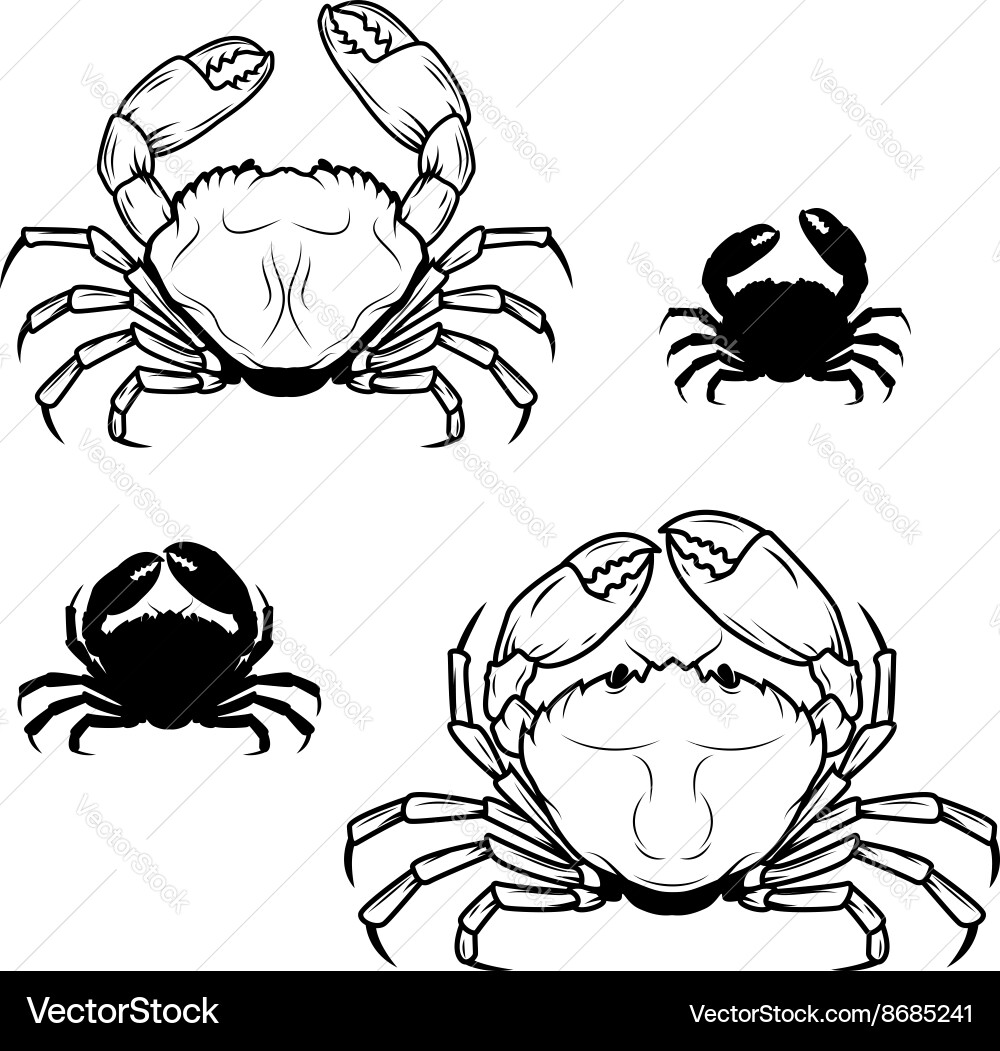 Set of crabs Royalty Free Vector Image - VectorStock