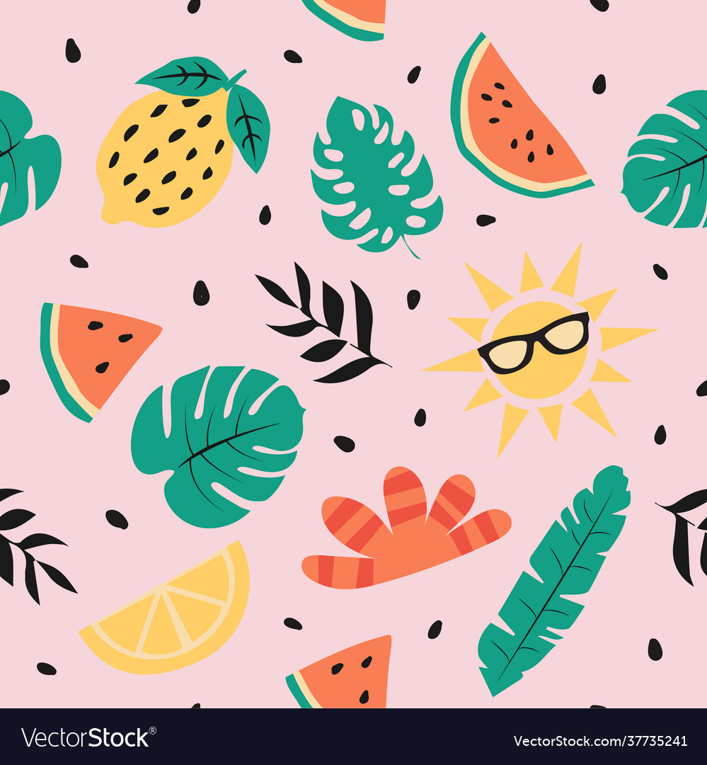 Summer seamless pattern summer background Vector Image