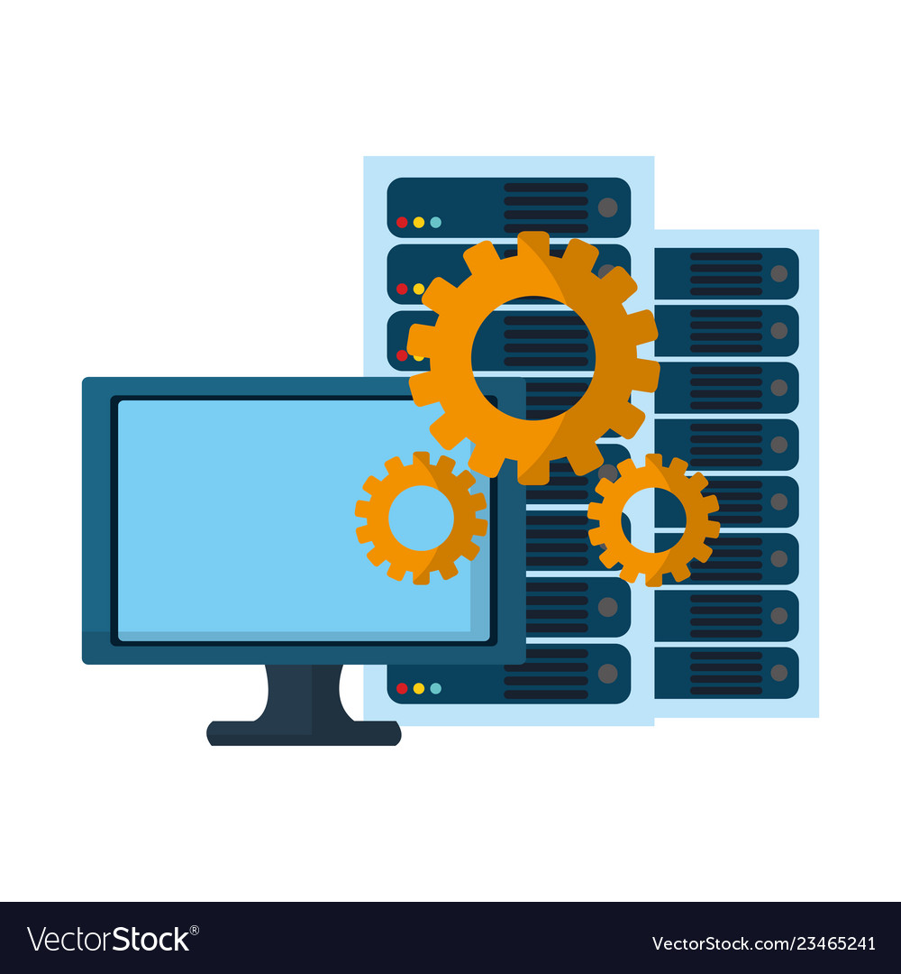 Technology computing support cartoon Royalty Free Vector