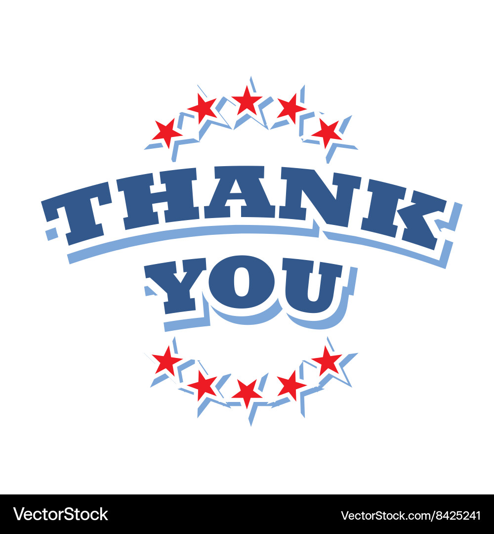 Thank you logo isolated on white background Vector Image