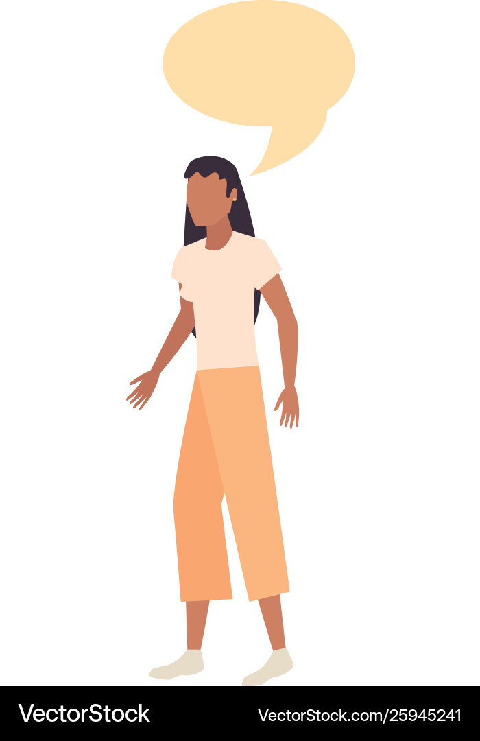 Woman female character talk bubble Royalty Free Vector Image