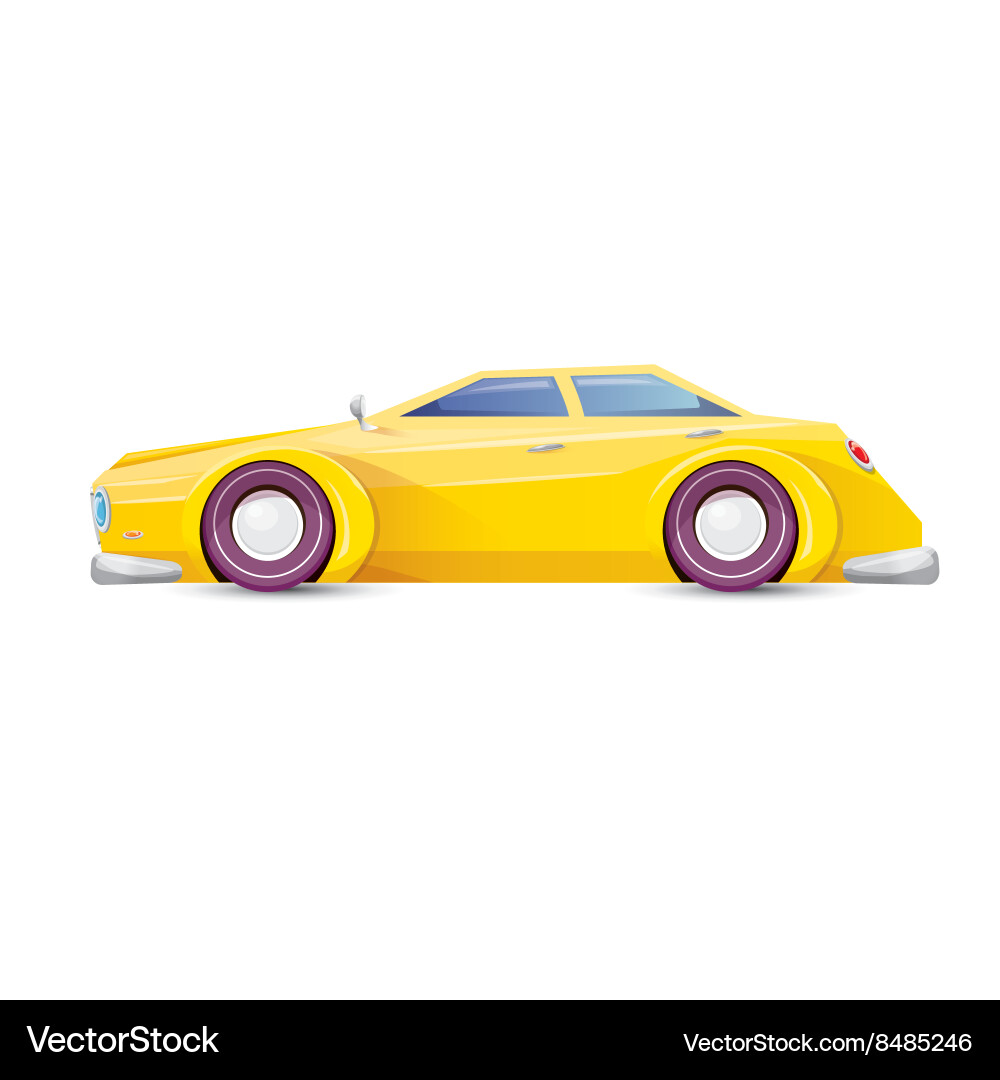 Cartoon orange car isolated on white Royalty Free Vector