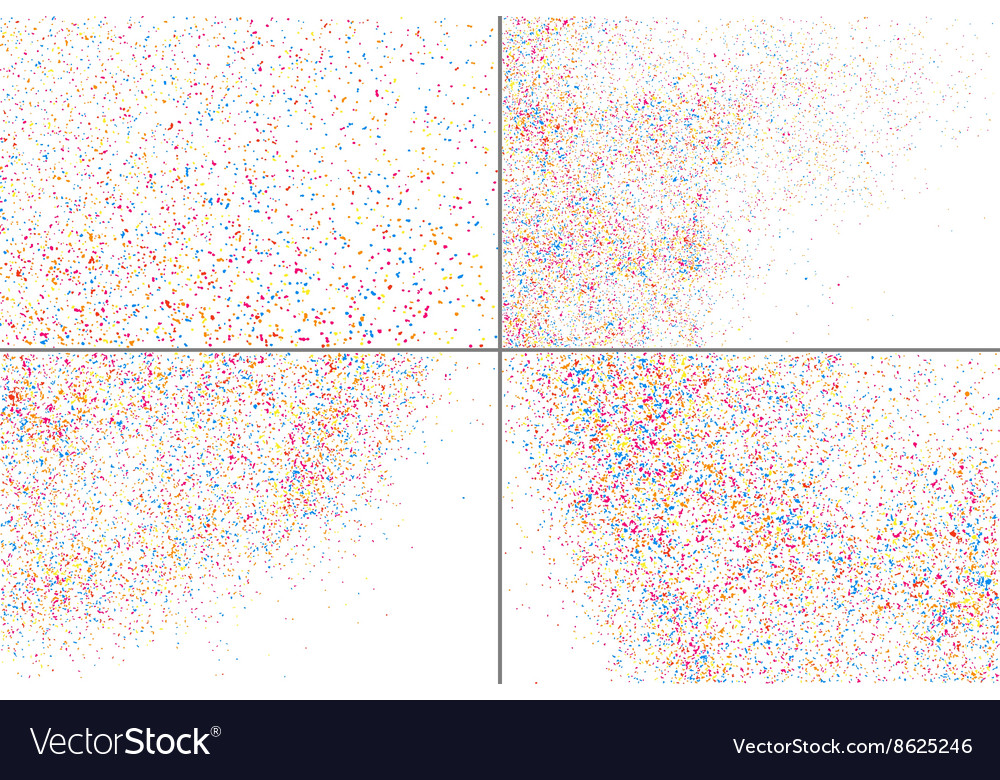 Confetti on white rectangle set Royalty Free Vector Image