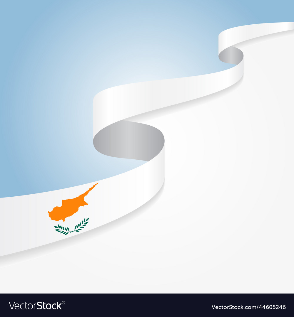 Cypriot flag wavy abstract background Royalty Free Vector