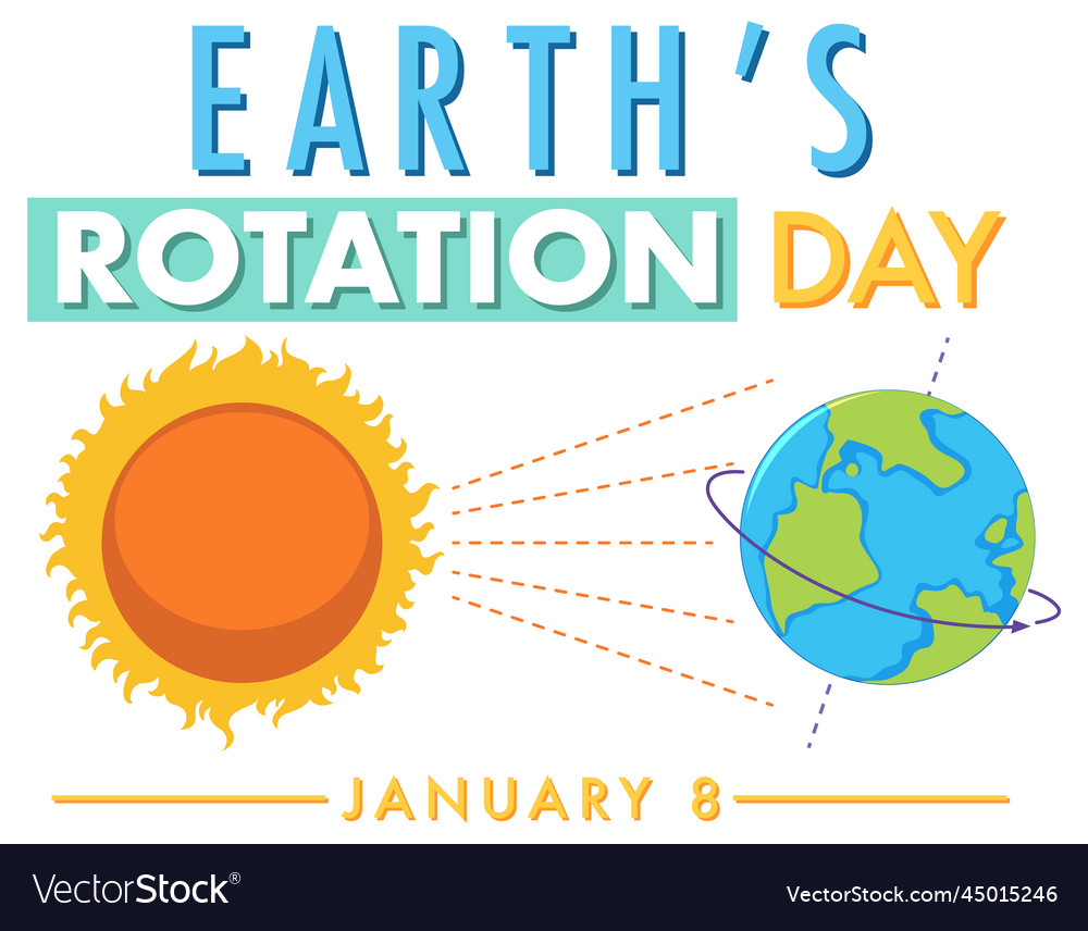 Earths rotation day banner design Royalty Free Vector Image