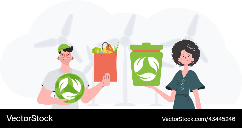 Ecology friendly concept eco people trend style Vector Image