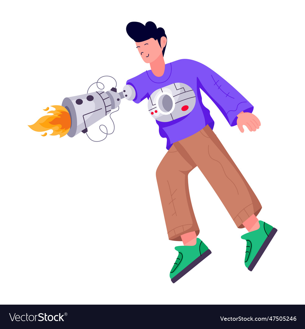 Fire robot Royalty Free Vector Image - VectorStock