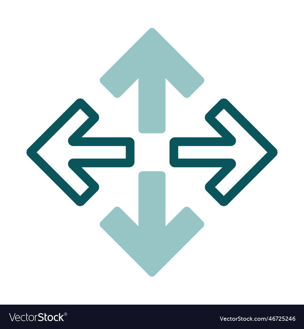 Four arrows pointing from the center icon Vector Image