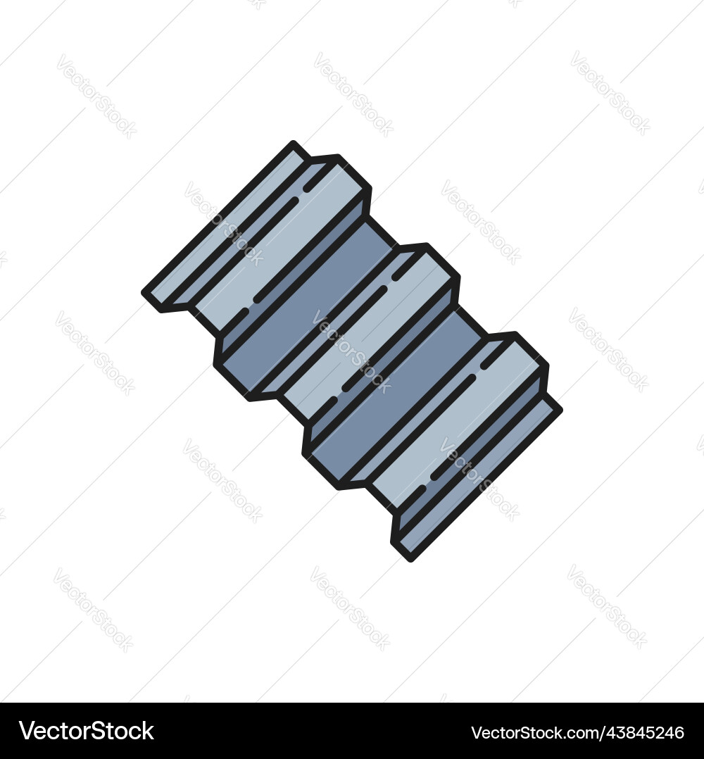 Galvanized metal roofing corrugated steel sheet Vector Image