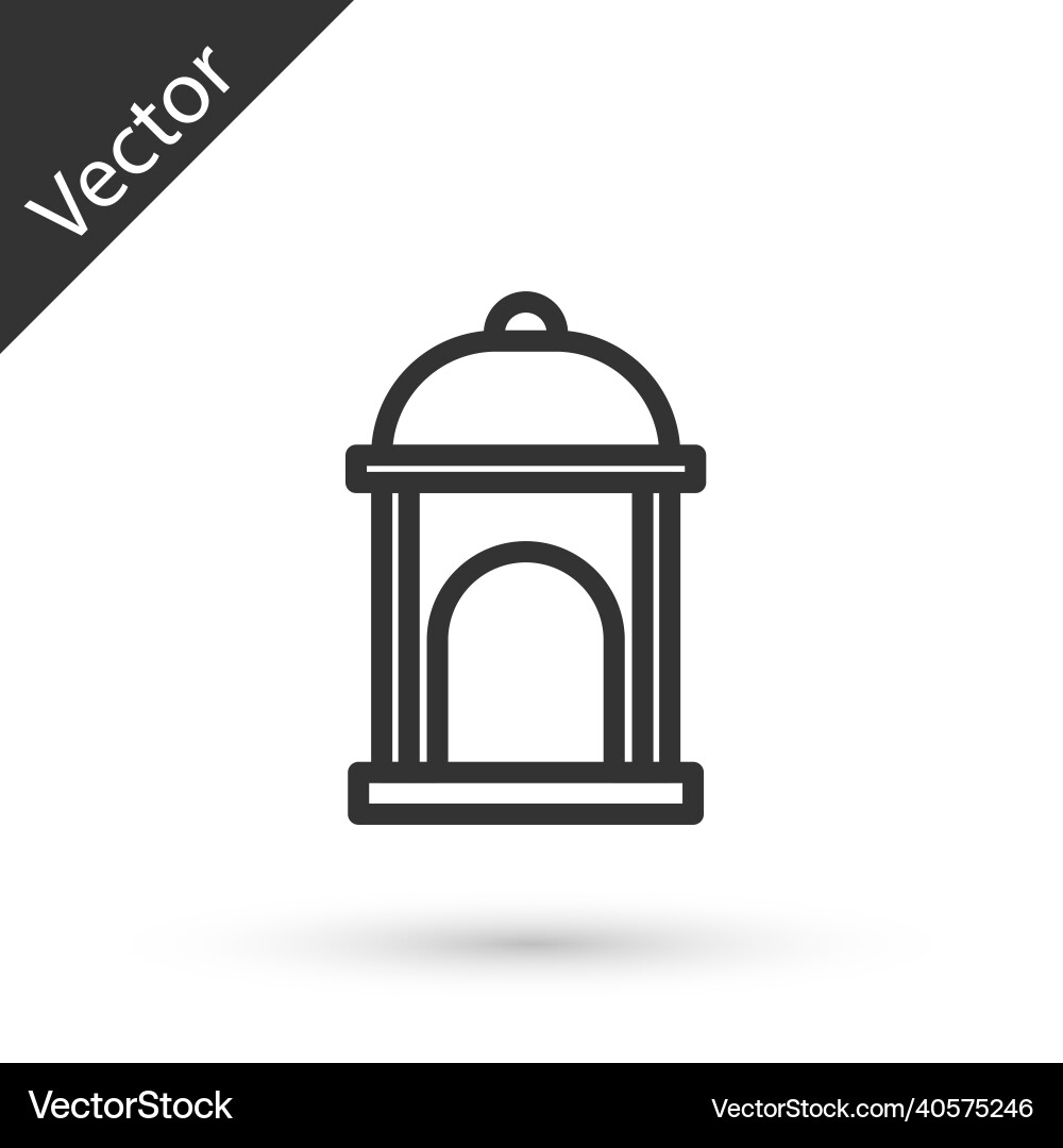 Grey line muslim mosque icon isolated on white Vector Image