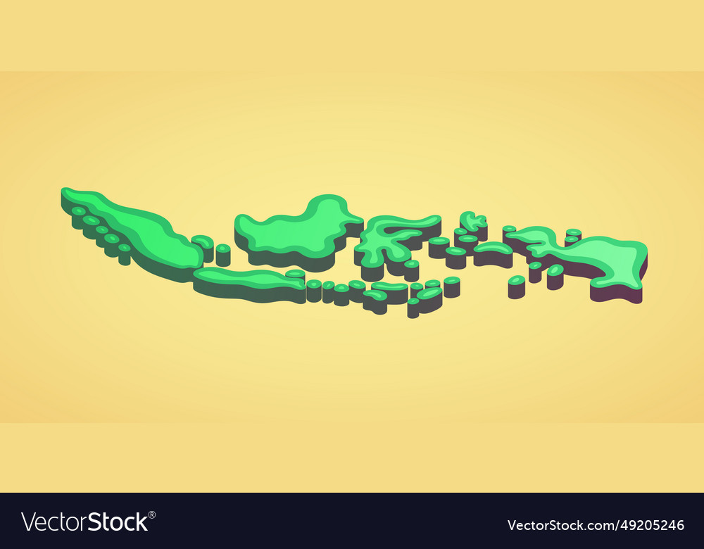 Indonesia - stylized 3d map Royalty Free Vector Image