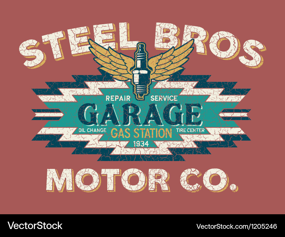 Motor company vintage sign Royalty Free Vector Image