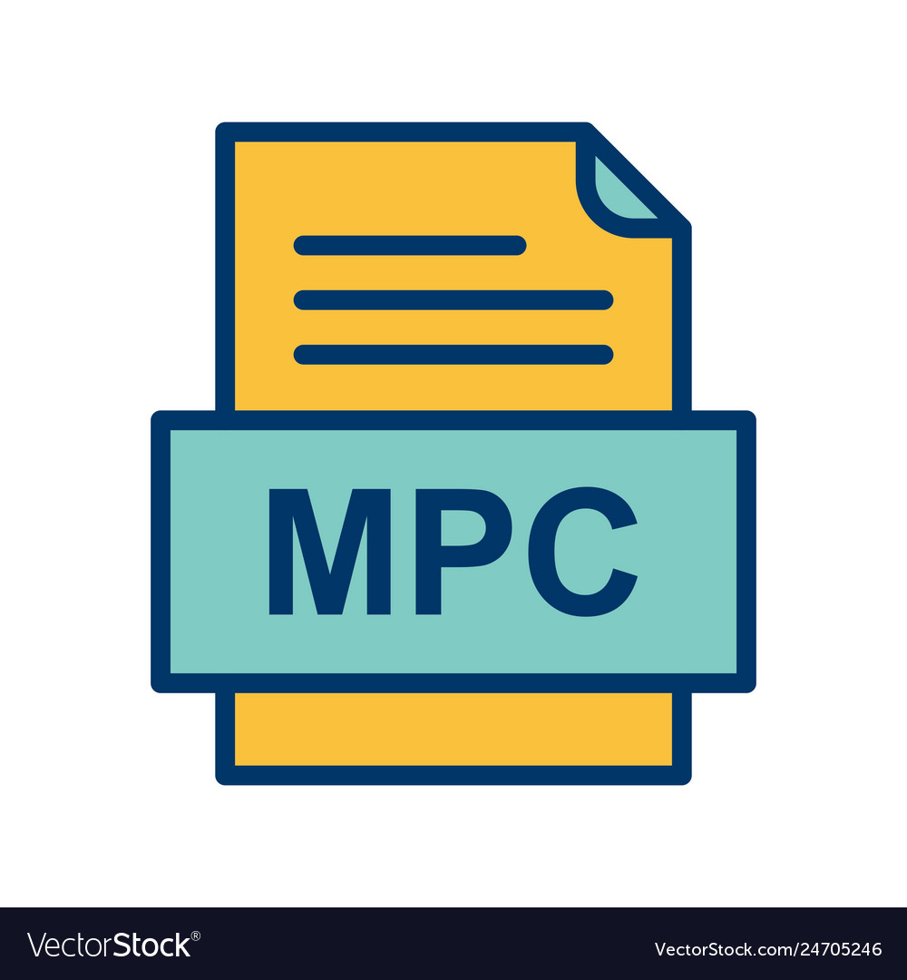 Mpc file document icon Royalty Free Vector Image