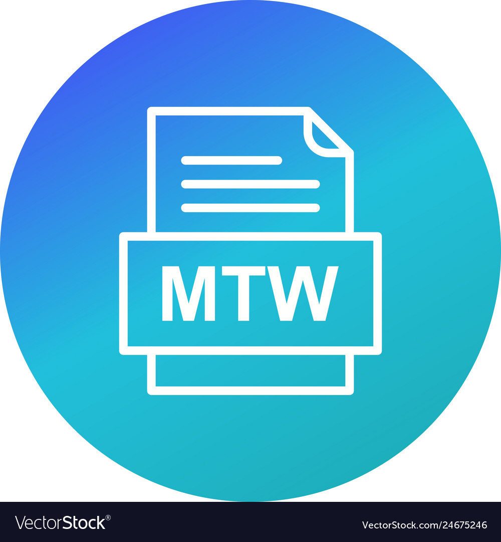 Mtw file document icon Royalty Free Vector Image