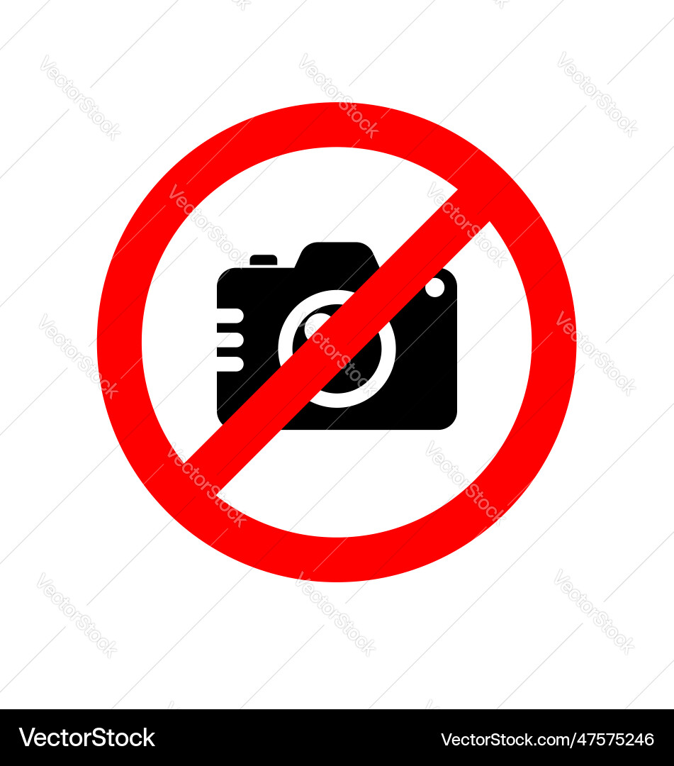 No camera photography permitted sign symbol Vector Image