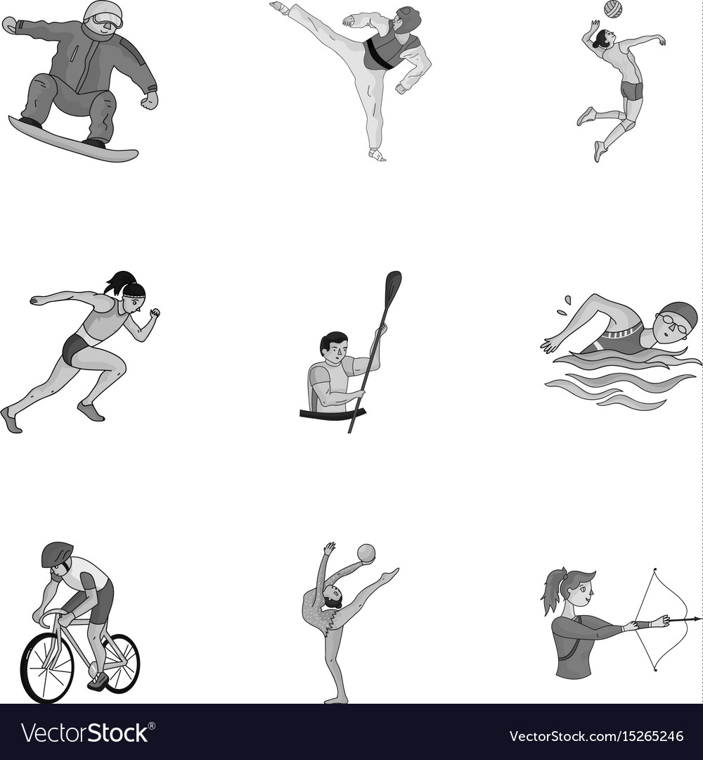 Olympic sports winter and summer a set Royalty Free Vector