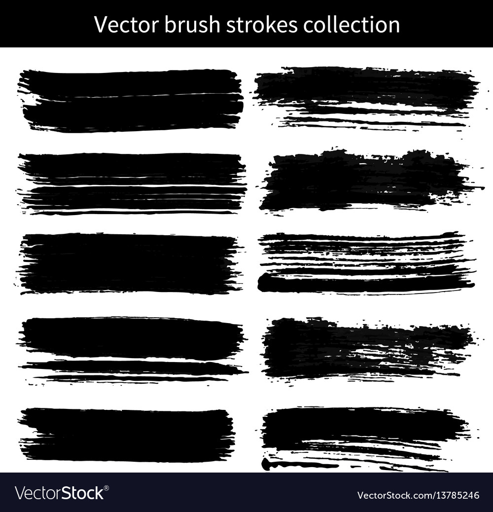 Set grunge brush strokes Royalty Free Vector Image