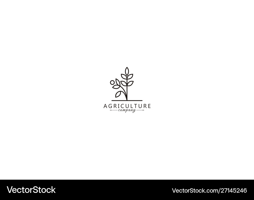 Simple logos plants that are growing in agr Vector Image