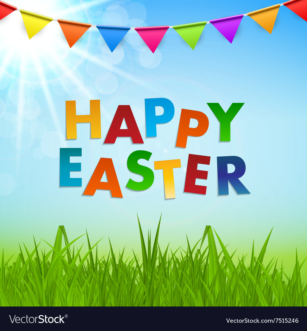 Spring natural happy easter background Royalty Free Vector