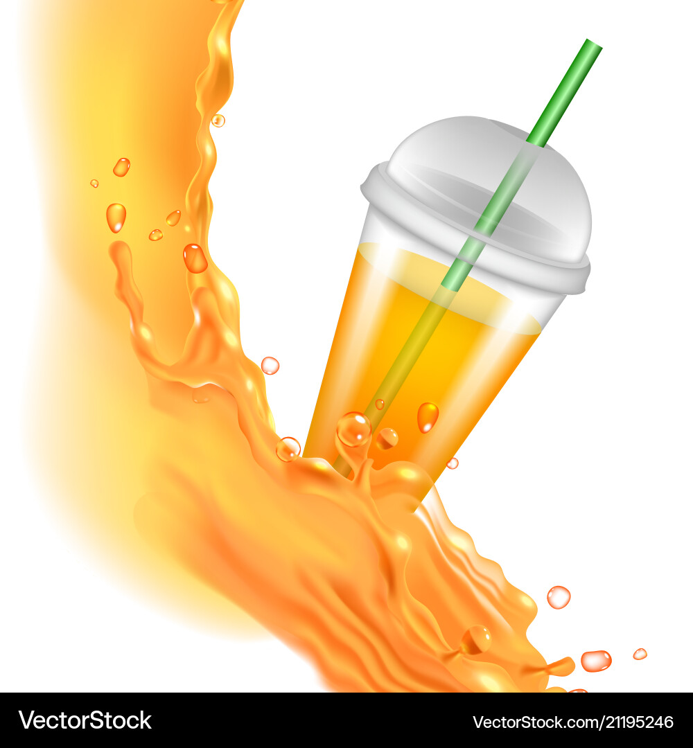 Water splashes in orange colors around a Vector Image