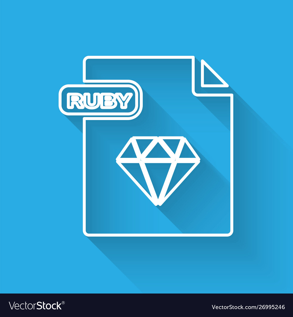 White line ruby file document download ruby Vector Image White line ruby file document download ruby Vector Image