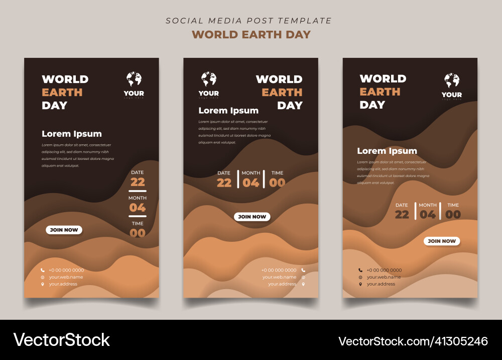 World earth day template design with paper cut Vector Image