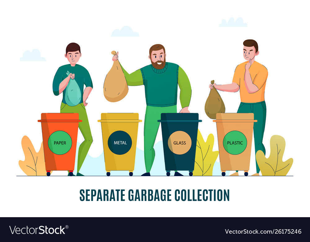 Zero waste sorting Royalty Free Vector Image - VectorStock