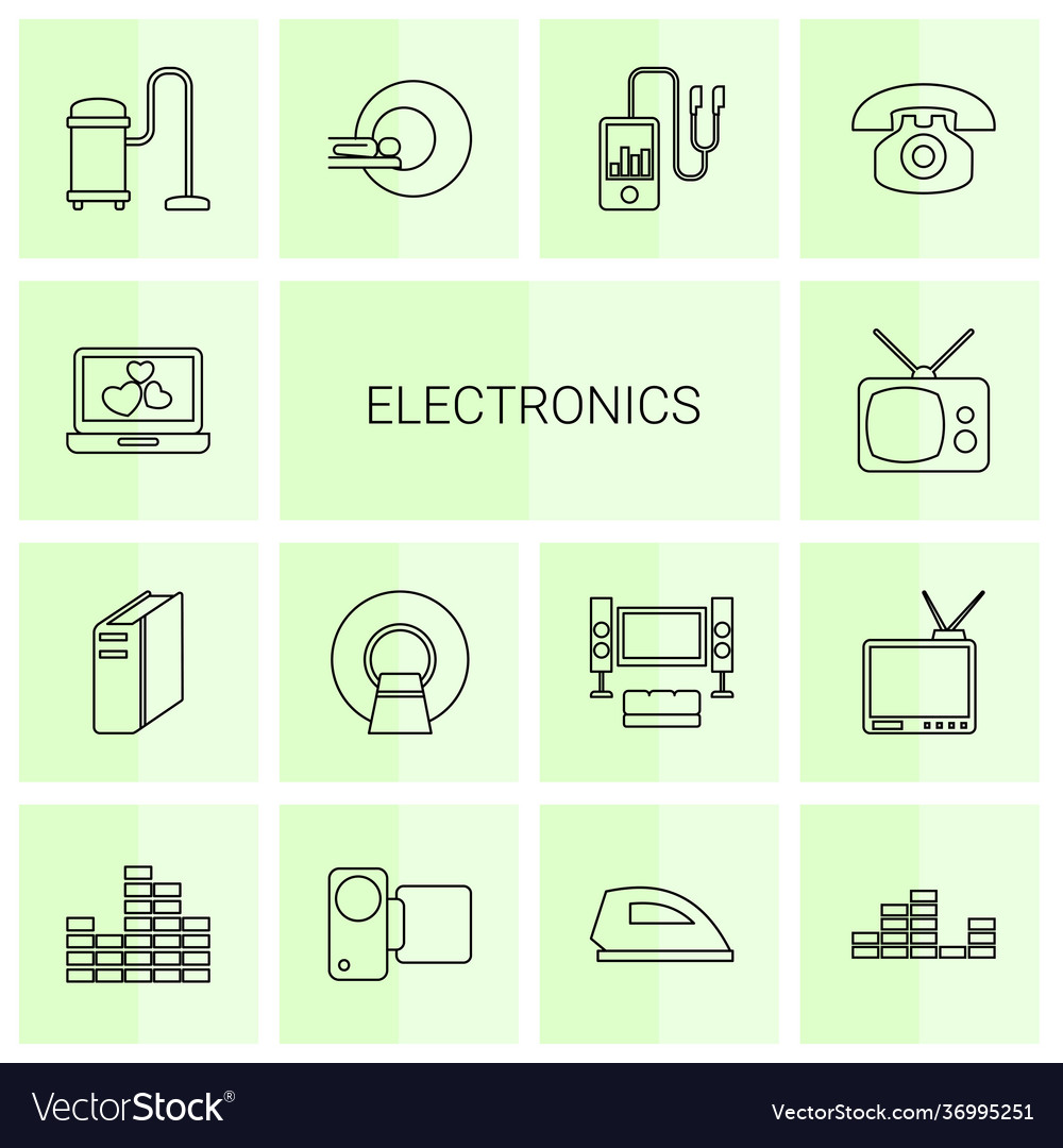 14 electronics icons Royalty Free Vector Image