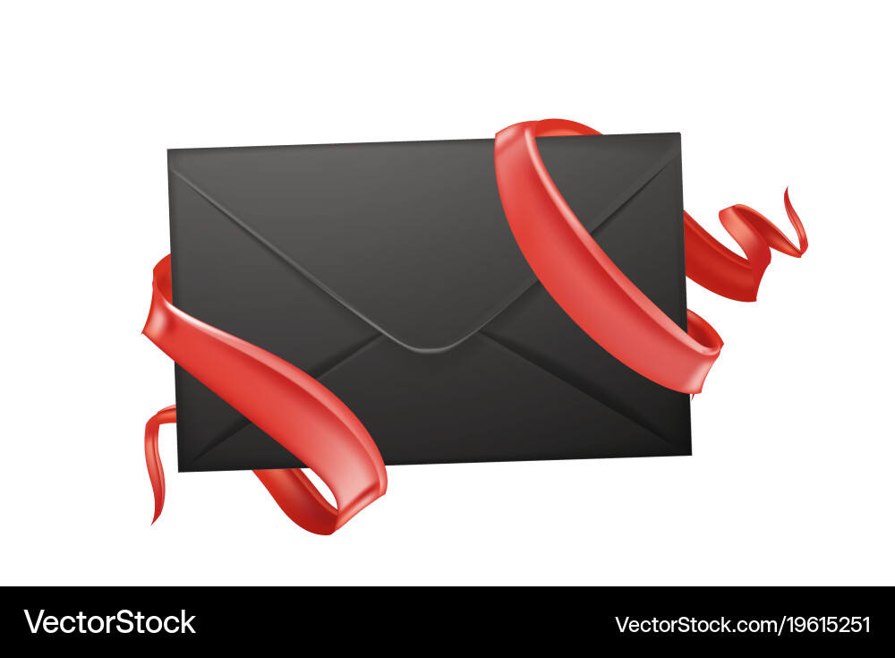 3d envelope ribbon valentine day card Royalty Free Vector
