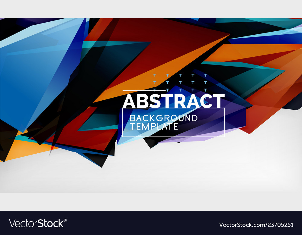 Abstract color triangles geometric background Vector Image