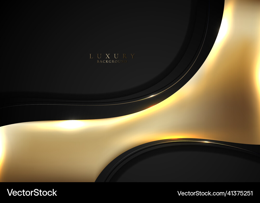 Abstract gold wave shape with golden curved lines Vector Image