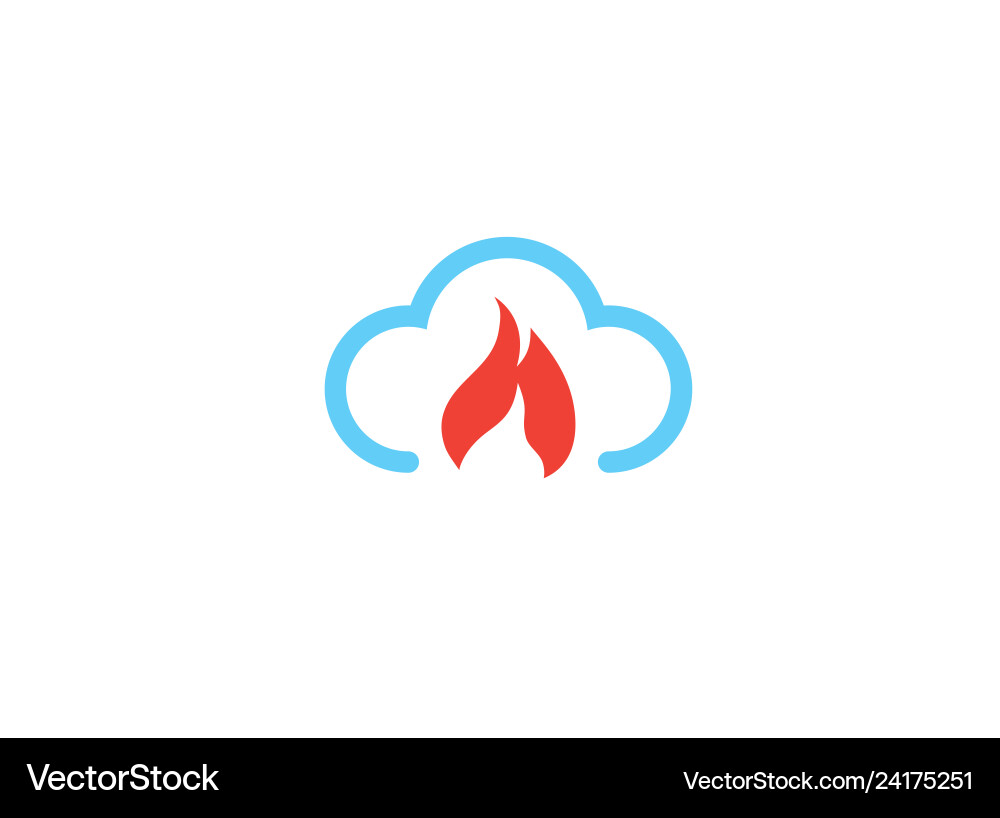 Ball of fire inside a cloud for logo design Vector Image