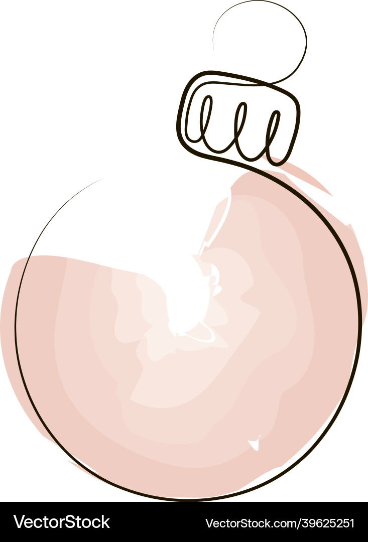 Christmas ball drawn with single continuous line Vector Image