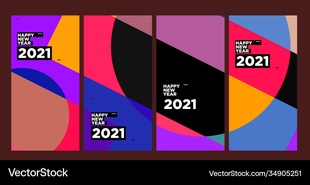 Colorful abstract background set for new year Vector Image