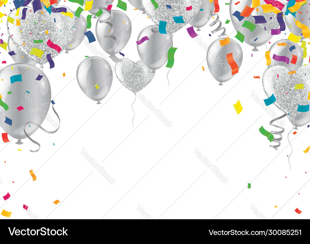 Colorful party balloons with space for text Vector Image