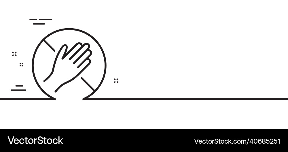 Dont touch line icon hand warning sign minimal Vector Image