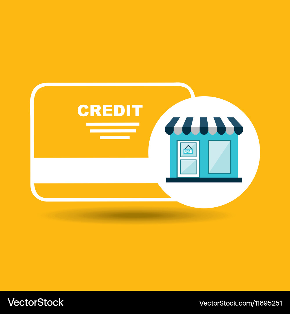 Ecommerce store credit card bank icon Royalty Free Vector