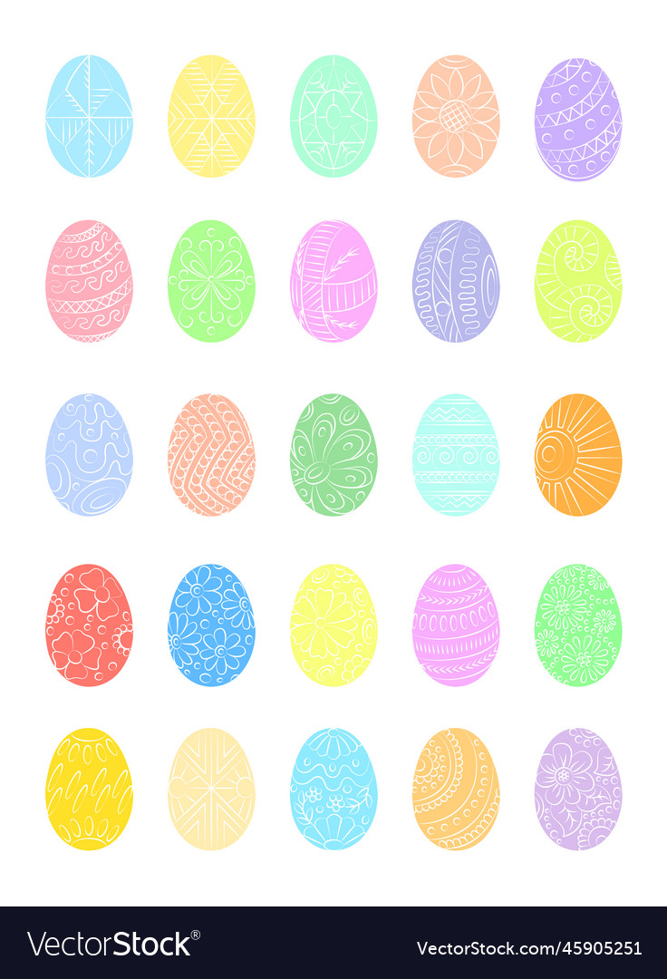 Happy easter easter eggs of different color Vector Image
