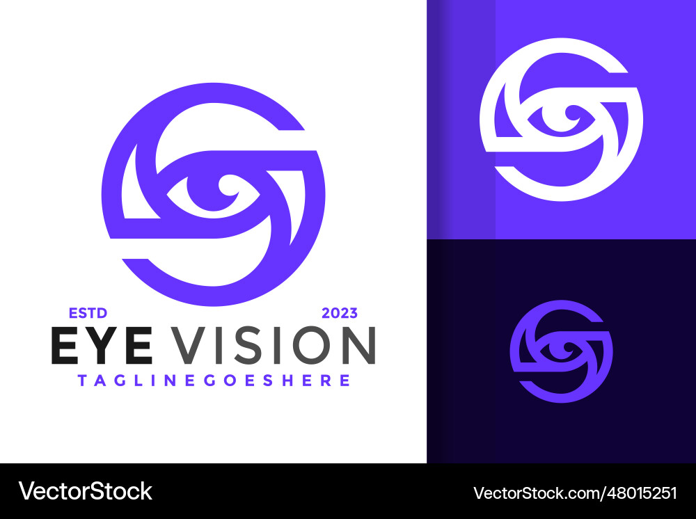 Letter s eye vision logo design symbol icon Vector Image