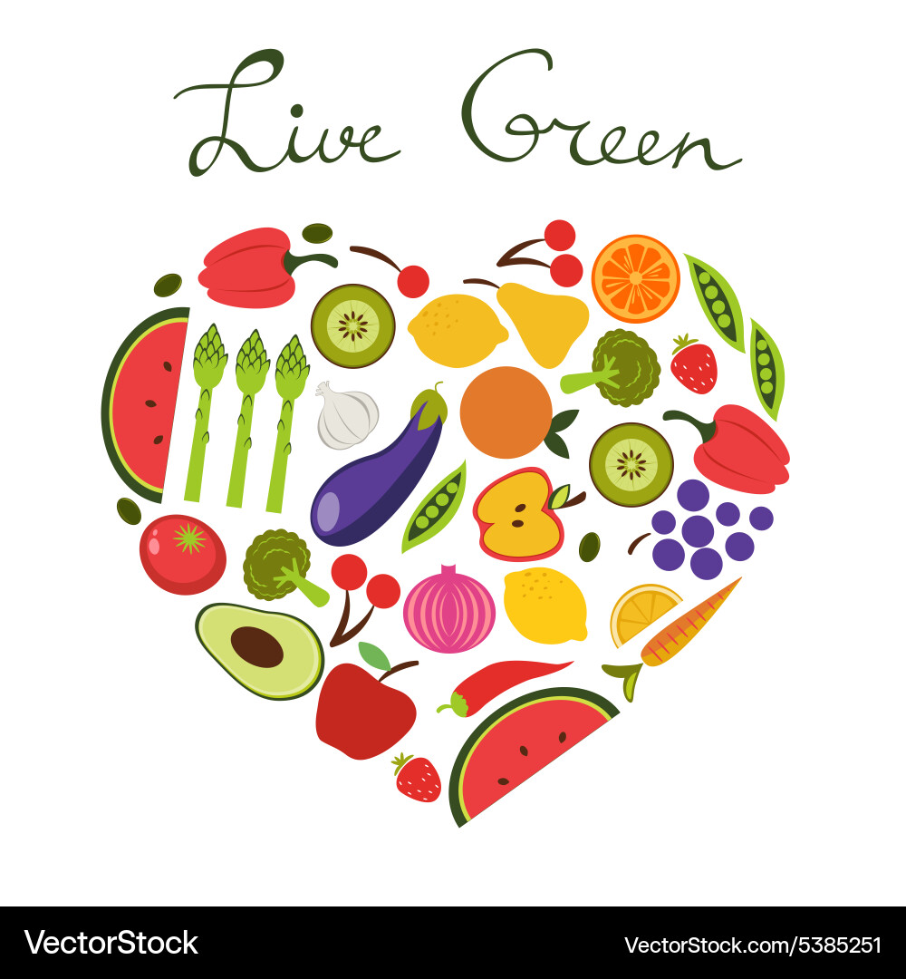 Live green concept card with fresh Royalty Free Vector Image