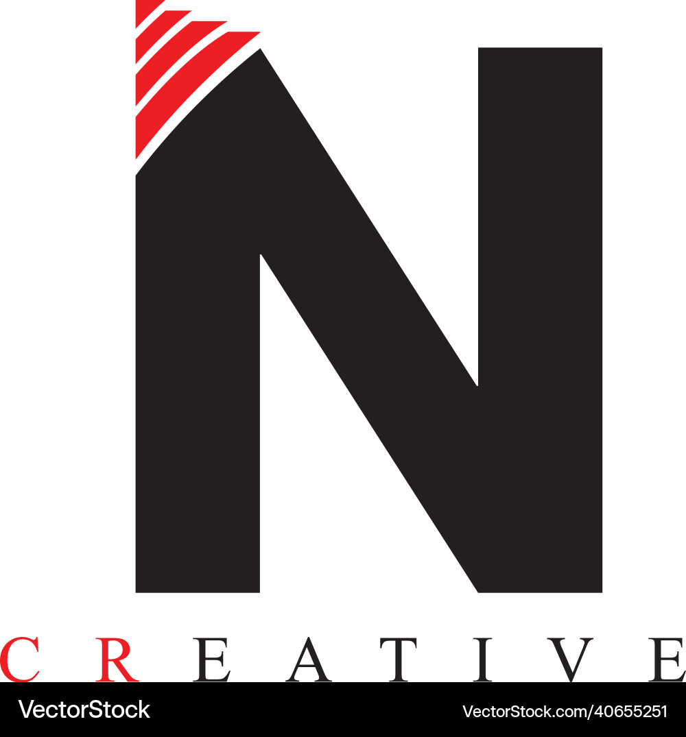 N letter logo design letter logo design template Vector Image