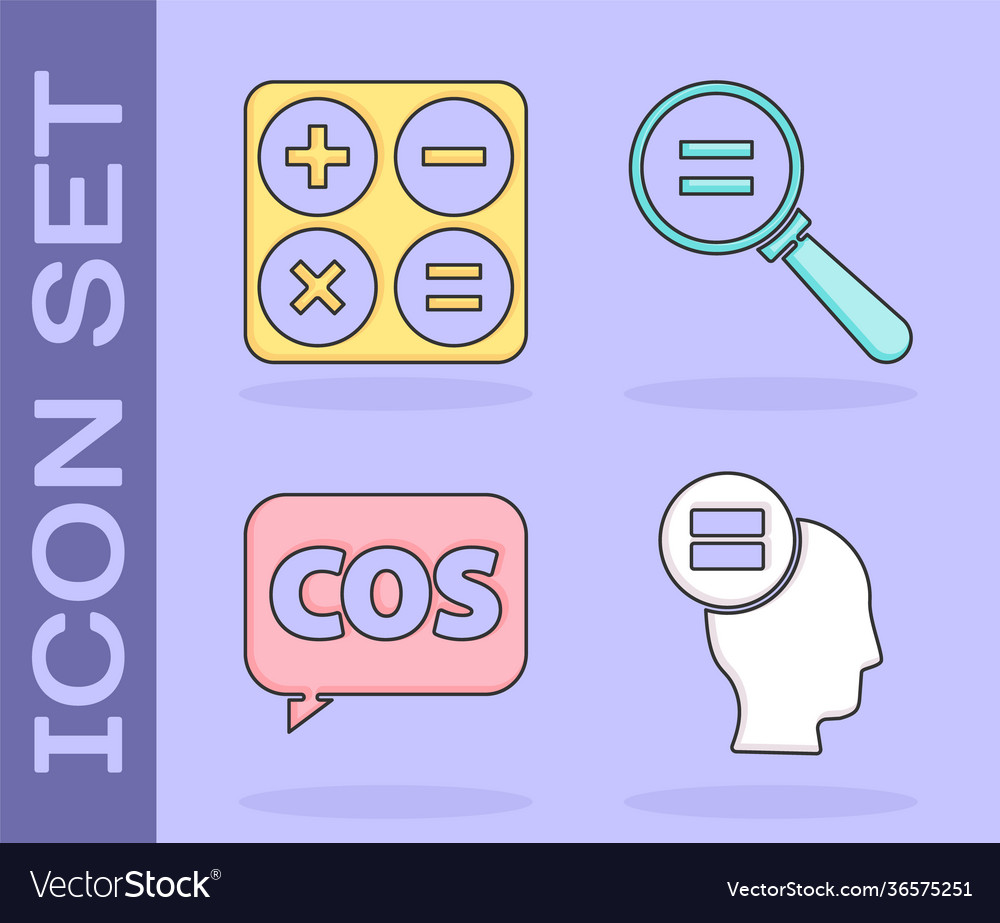 Set calculation calculator mathematics function Vector Image