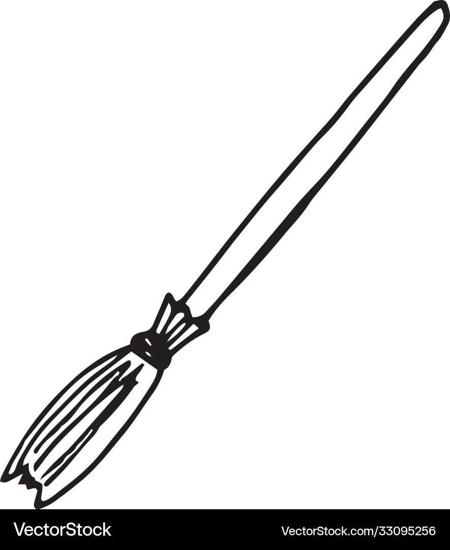 Broom hand drawn in doodle style scandinavian Vector Image