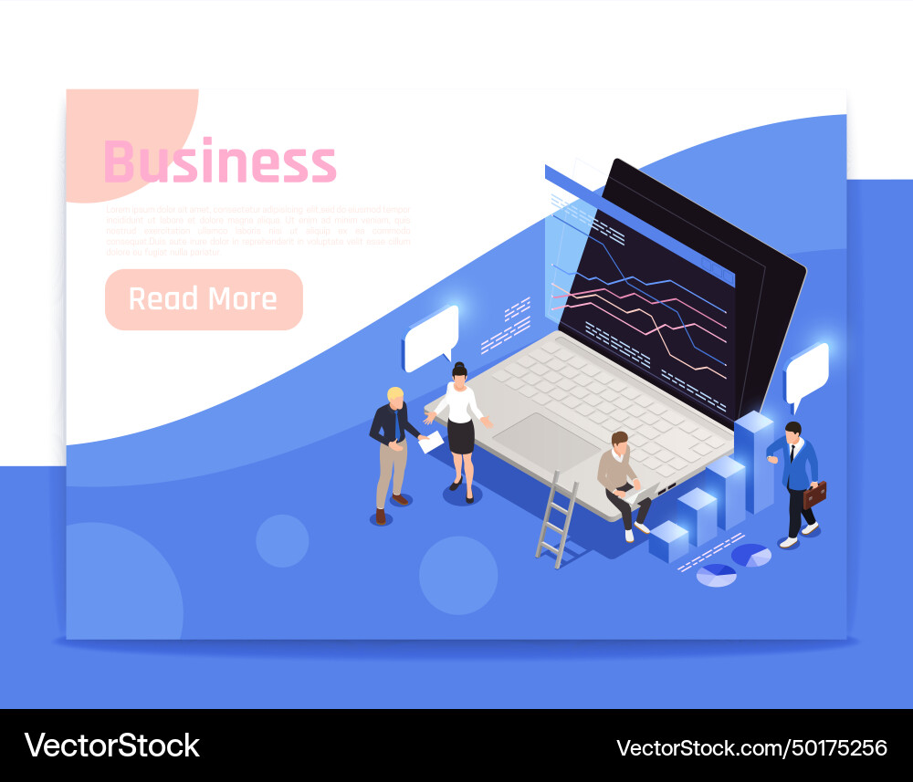 Business office page design Royalty Free Vector Image