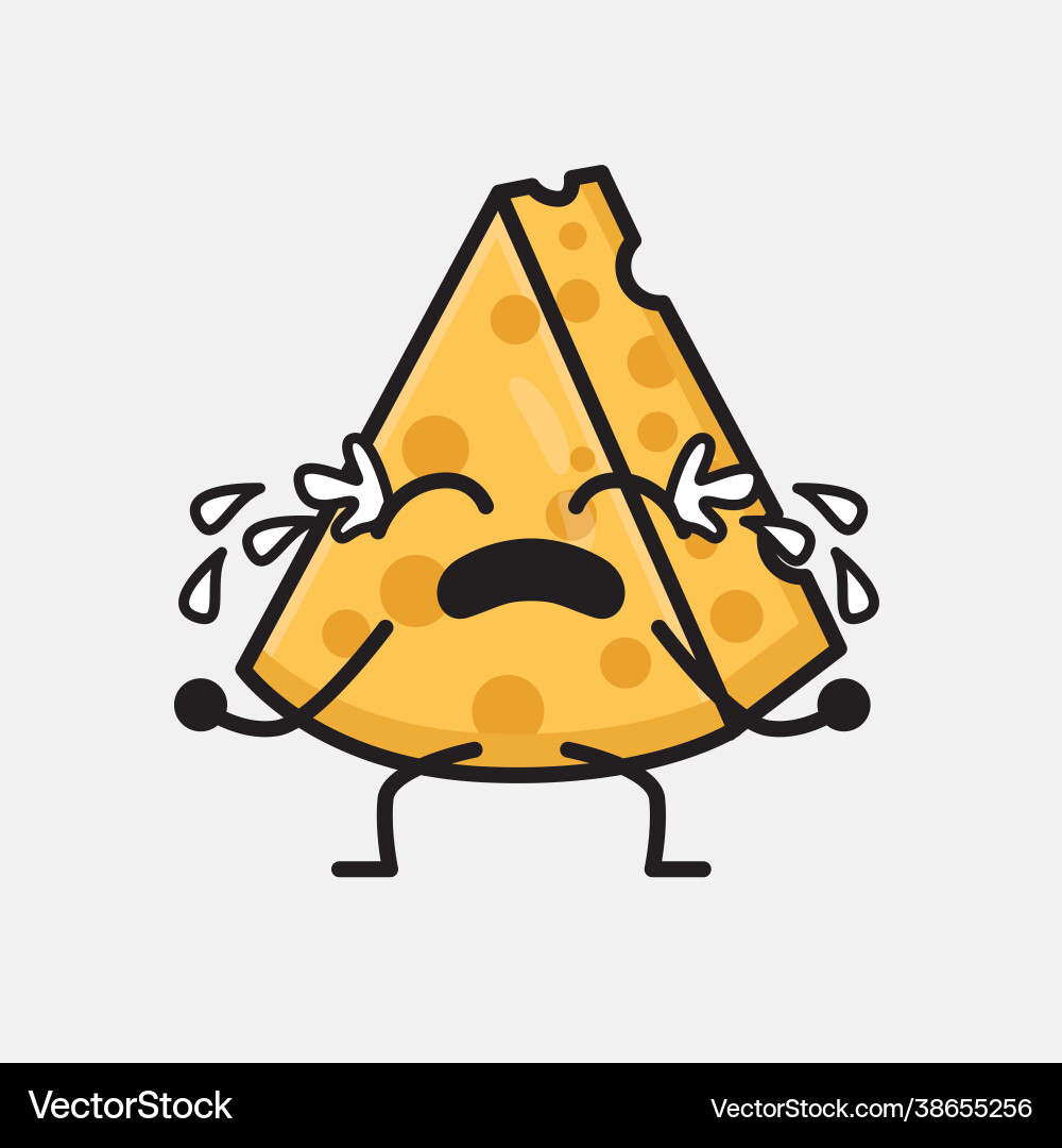 Cheese character with cute face and simple body Vector Image