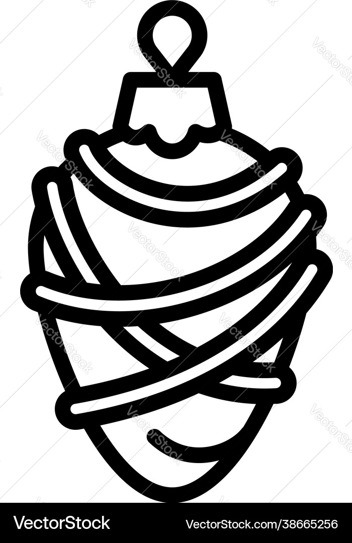 Christmas cone tree toy icon outline style Vector Image