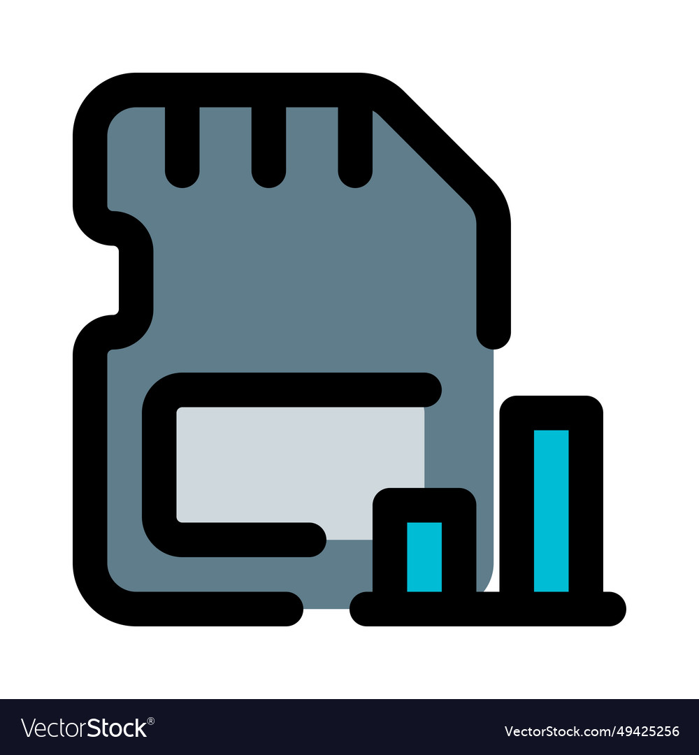 Data visualized on sd card in bar chart Royalty Free Vector Data visualized on sd card in bar chart Royalty Free Vector