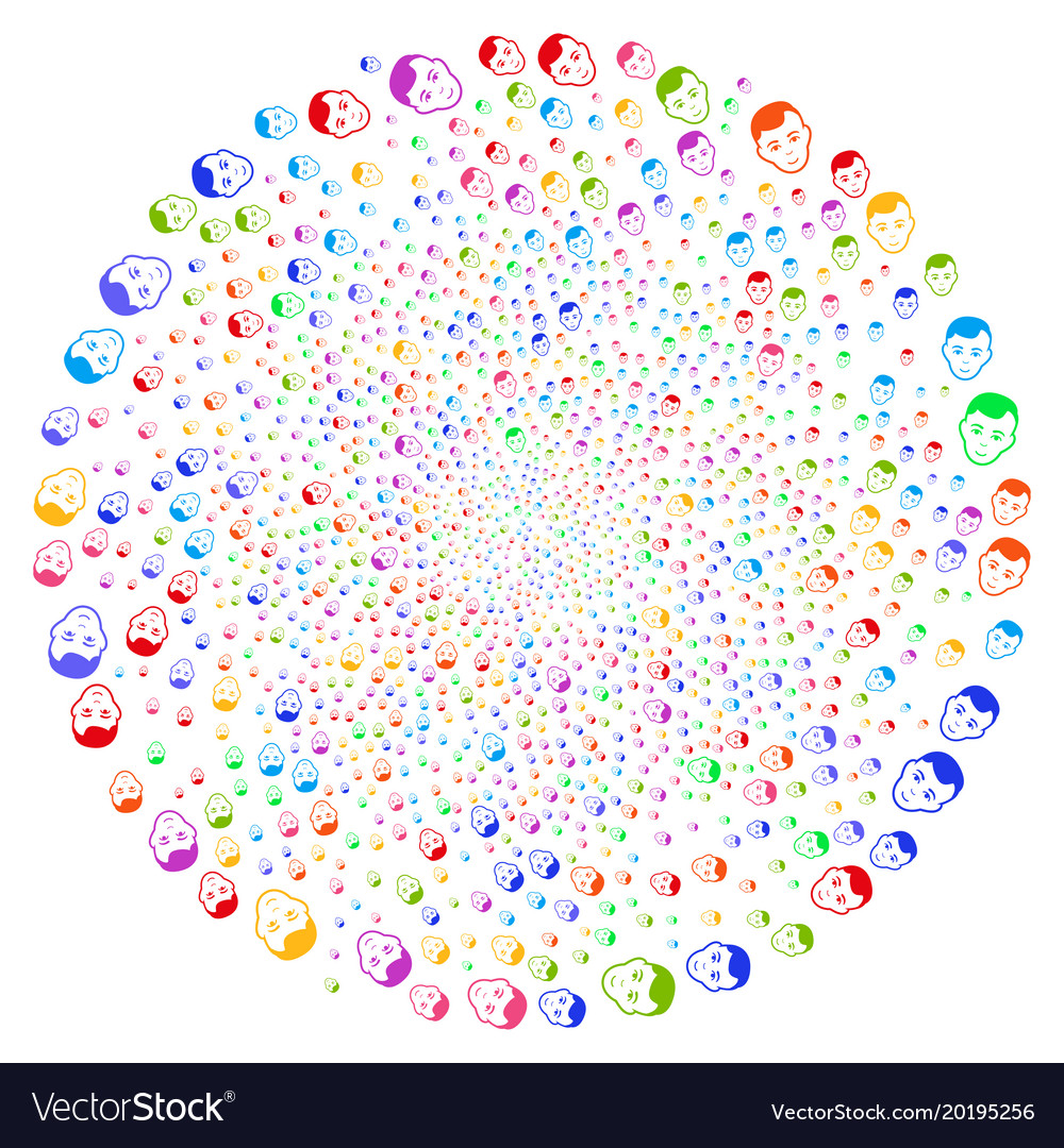 Face cycle circle Royalty Free Vector Image - VectorStock