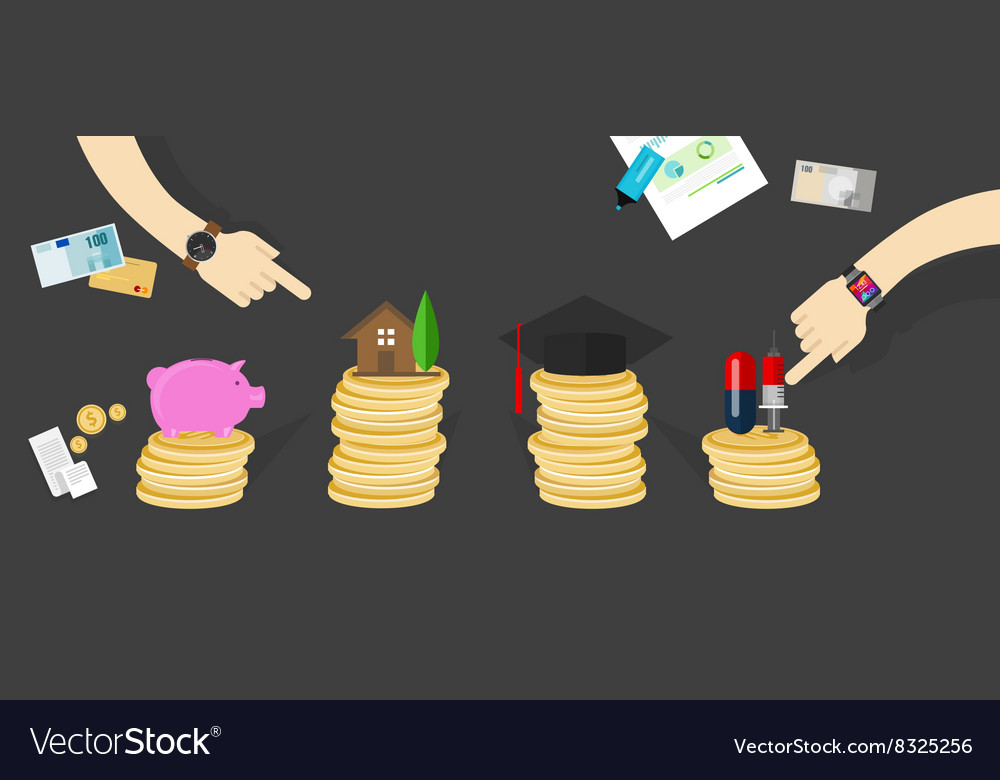 Financial Money Budget Allocation Personal Family Vector Image