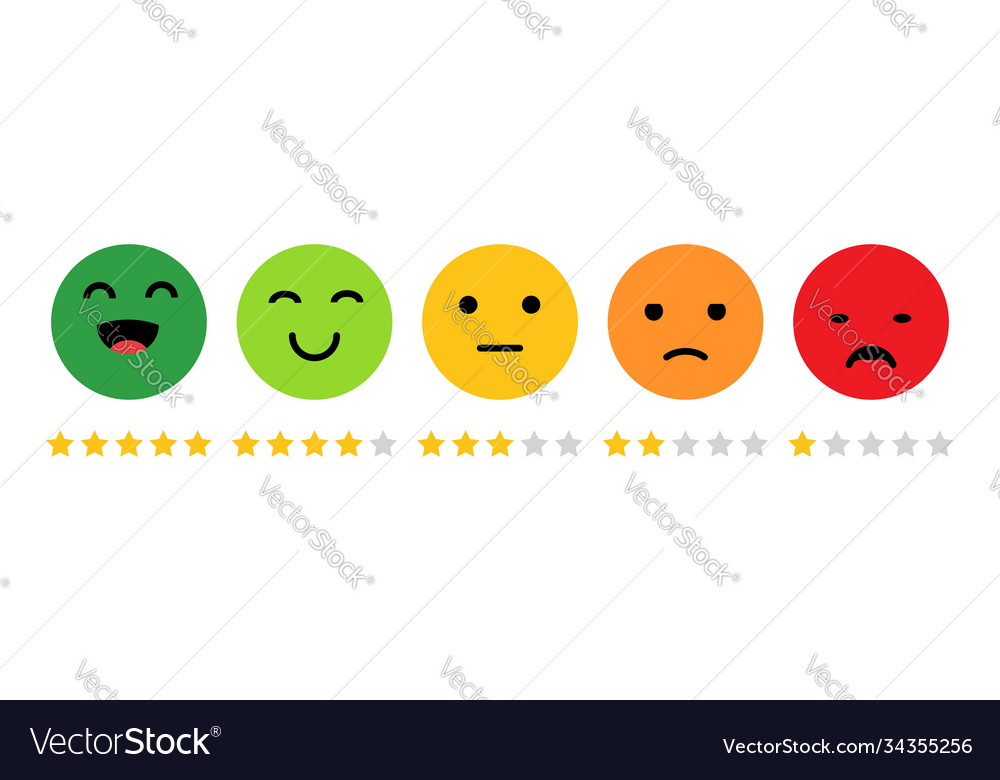 Rank level satisfaction rating face icons Vector Image Rank level satisfaction rating face icons Vector Image